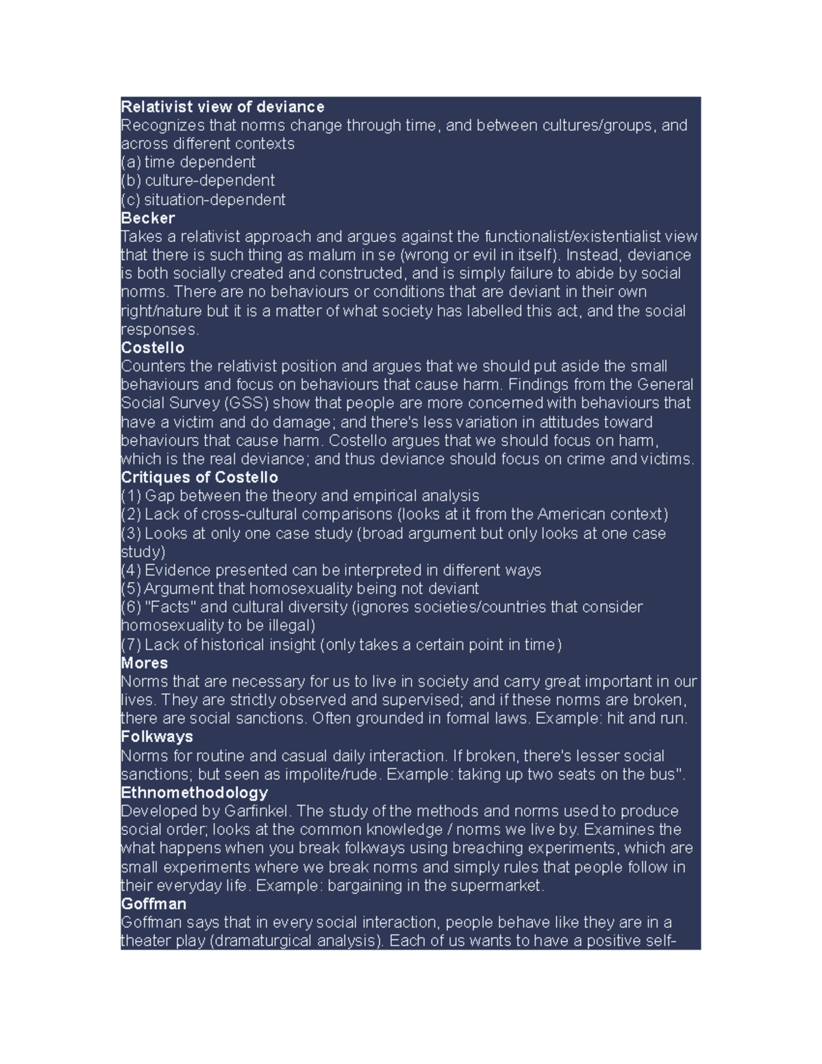 Relativist view of deviance.docx - Relativist view of deviance ...