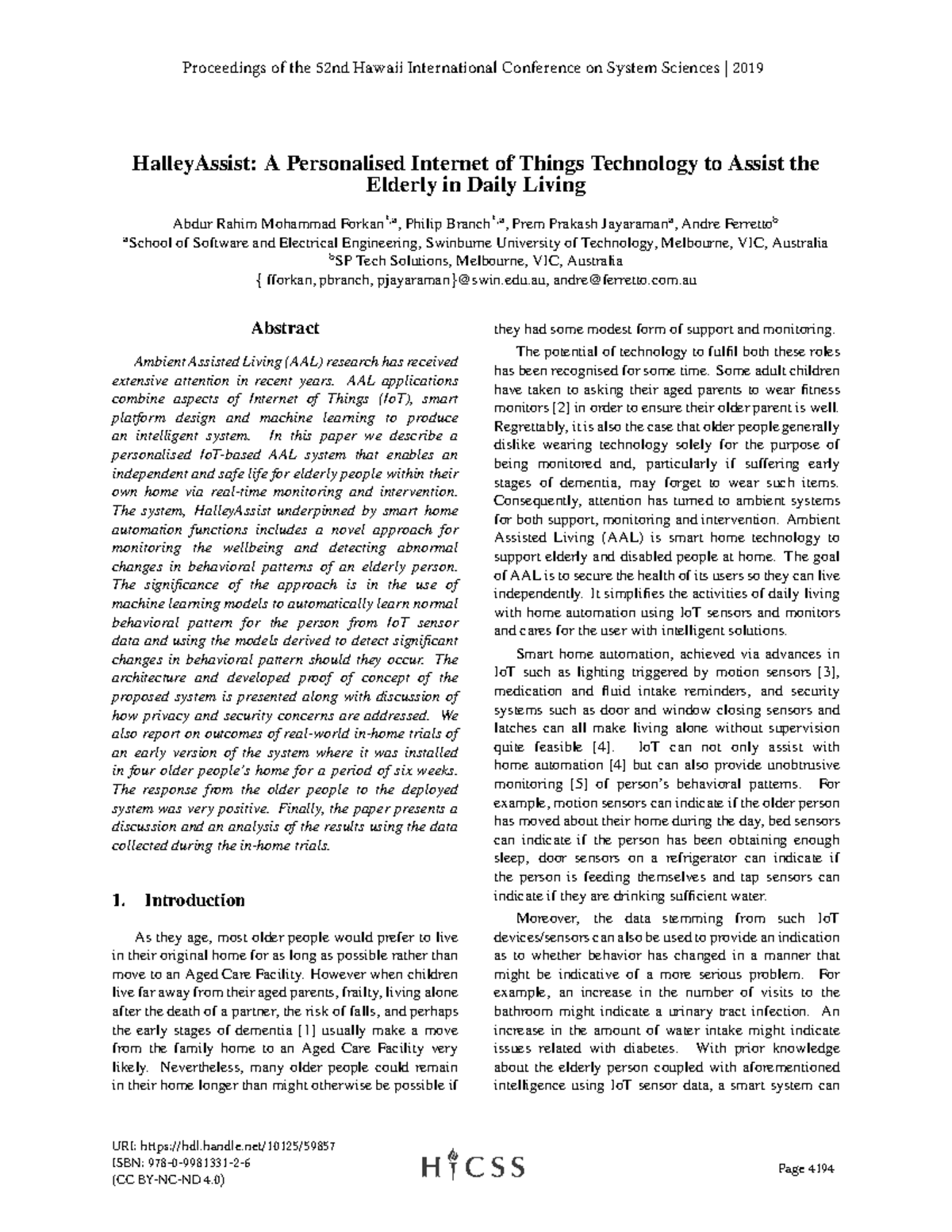 Halley Assist A Personalised Internet of Things Technology to Ass - HalleyAssist: A Personalised ...