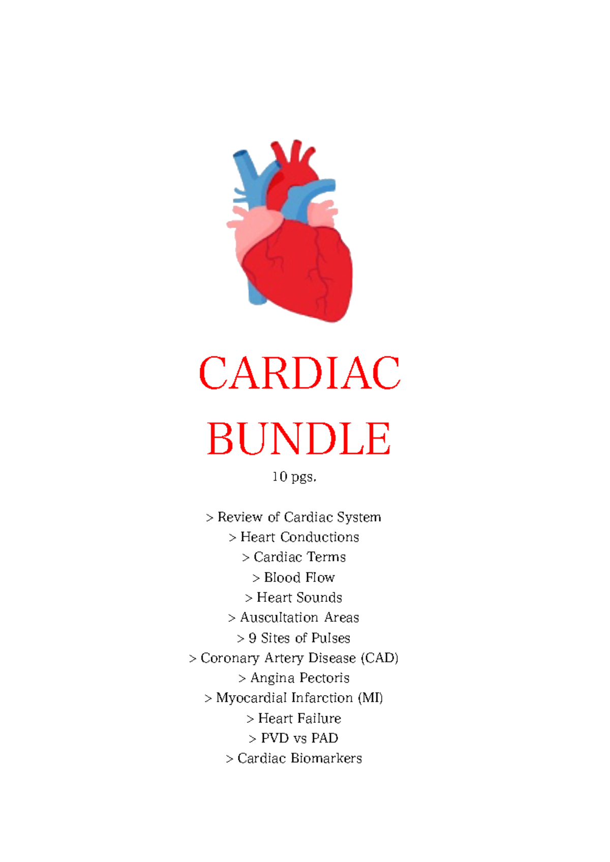 Cardiac Bundle - Final Exam Notes - nur201 - t - Studocu