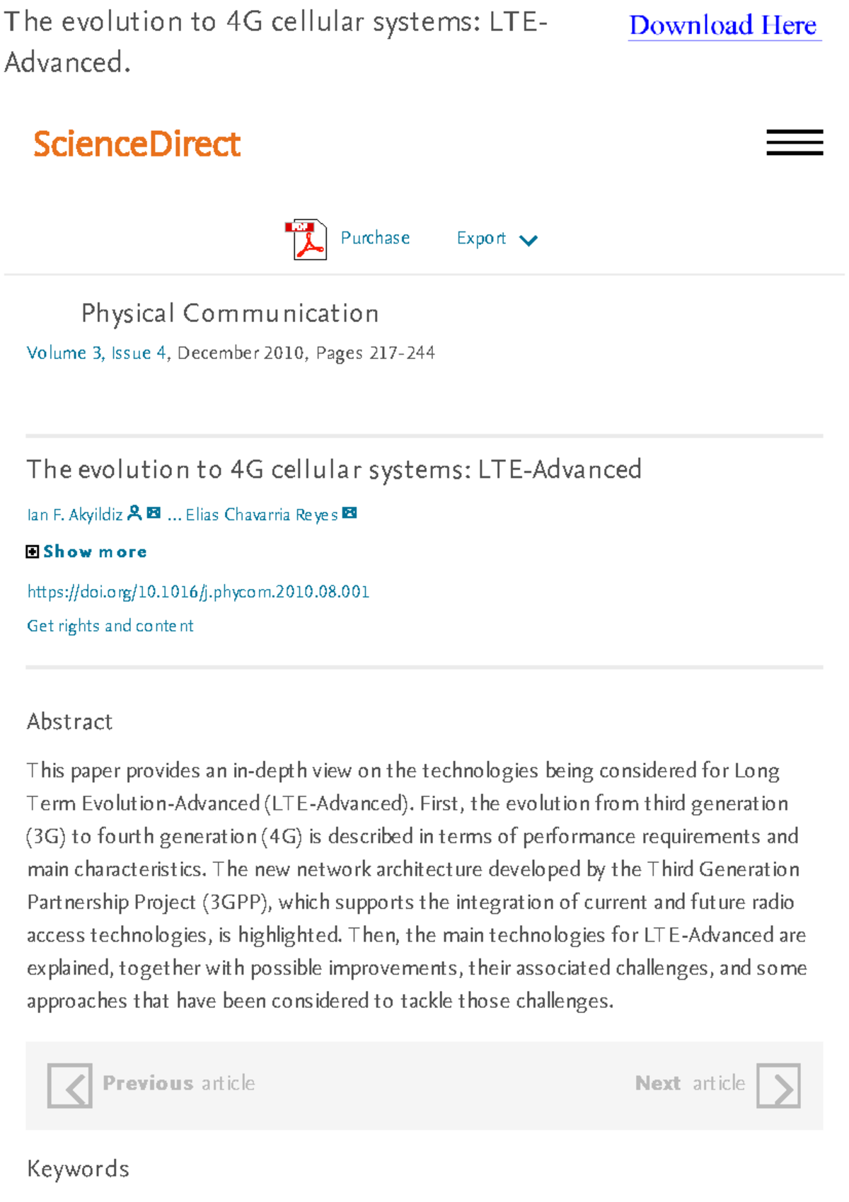 The evolution to 4G cellular systems LTE - The evolution to 4G cellular ...