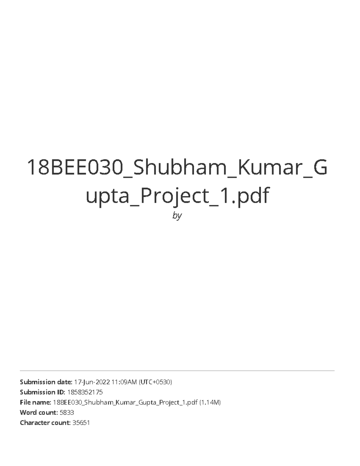 18bee030 Shubham Kumar Gupta Project 1 Basic Electronics 18bee030