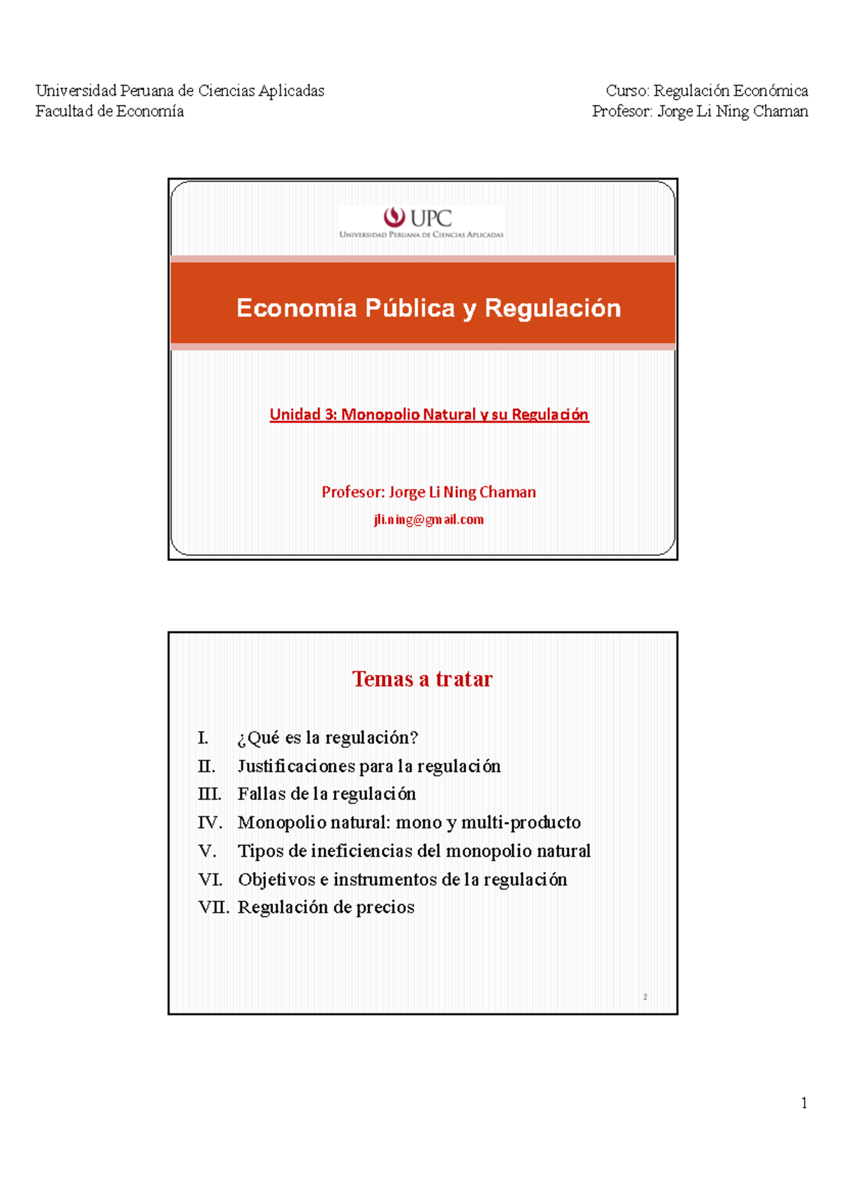 5. Monopolio natural y su regulacion - Facultad de Economía Profesor ...