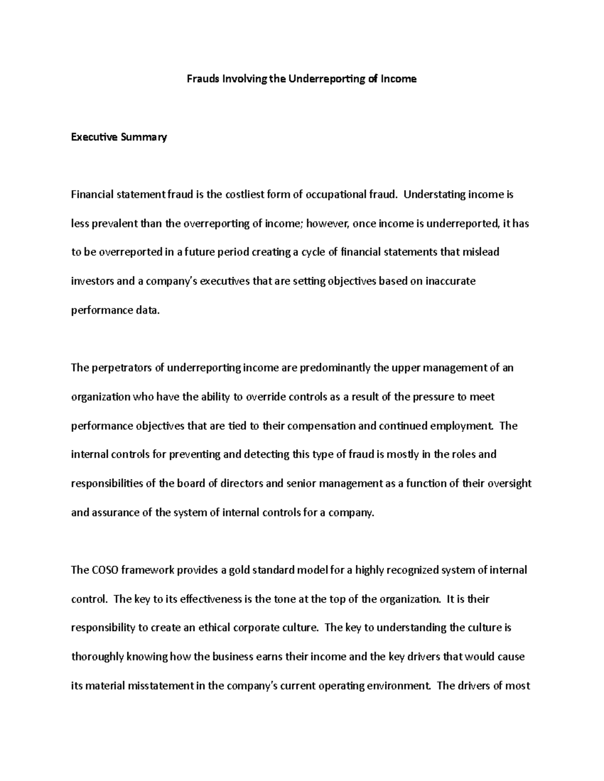 Frauds Involving the Underreporting of Income - Frauds Involving the ...