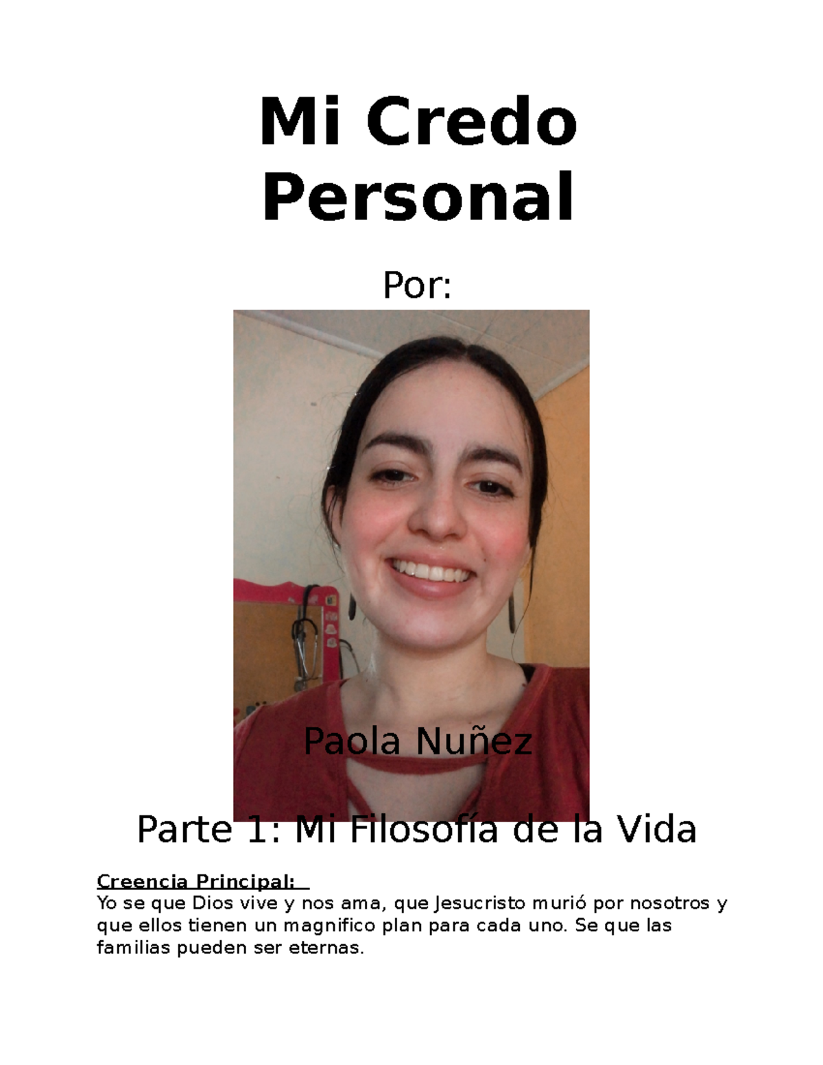 Credo personal - codigo - Mi Credo Personal Por: Paola Nuñez Parte 1 ...