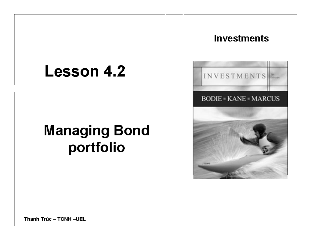 Ch004-2 Bond Portfolio Management (Eng) - Investments Managing Bond ...