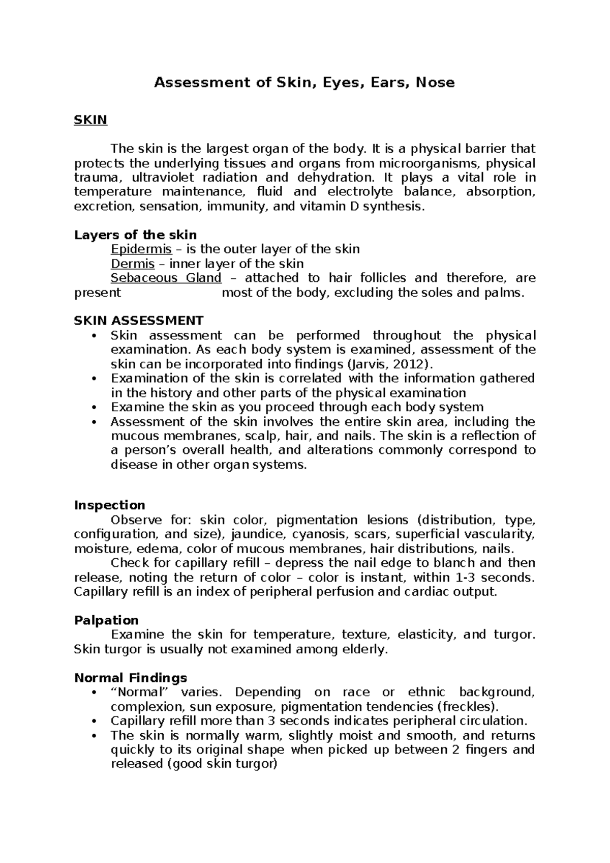 Assessment-of-Skin - for advanve reading - Assessment of Skin, Eyes ...