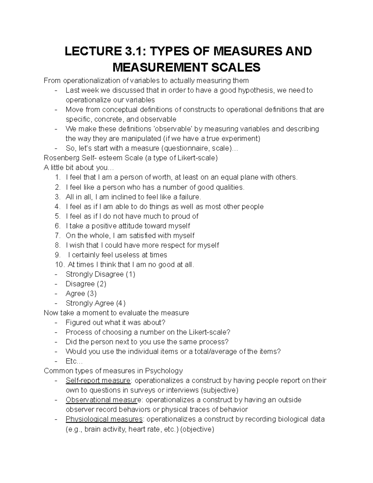 PSY10A L3.1 - This was taken winter 2021 with Dr. Albada - LECTURE 3 ...