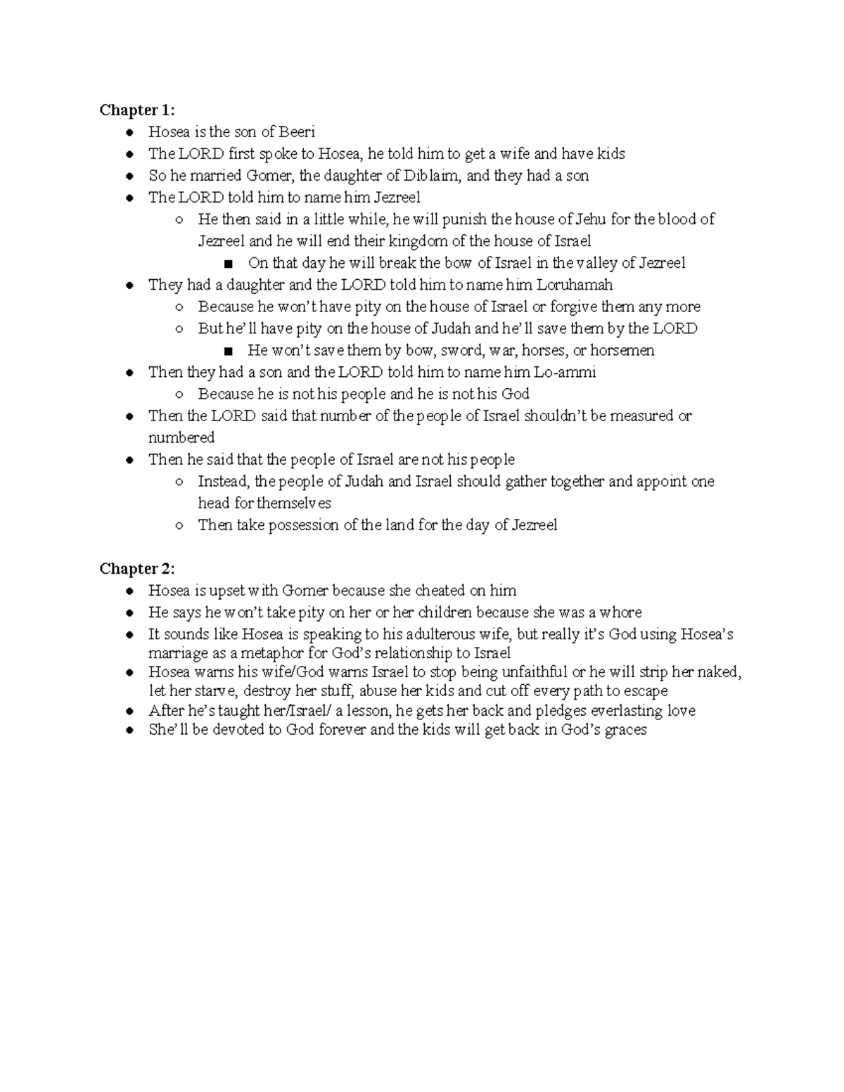 Sacred Page Hosea Notes - Chapter 1: Hosea is the son of Beeri The LORD ...