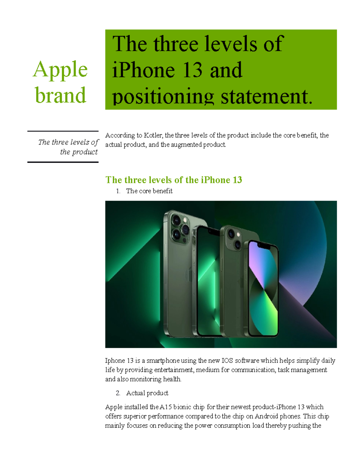 Reflection report 3 - The three levels of iPhone 13 and positioning ...