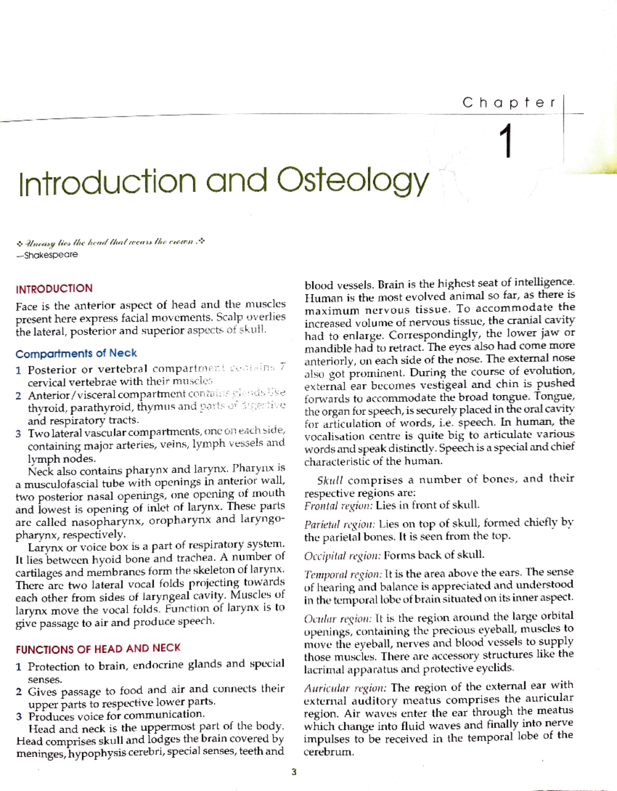 Introduction and Osteology - internal medicine - AIIMS - Studocu