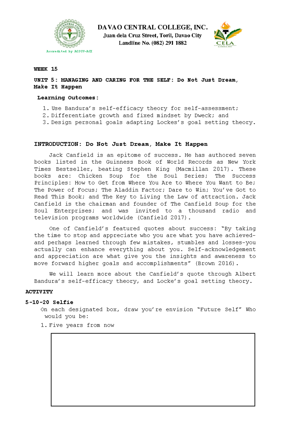 GE PSY1A Concept WEEK 15 - Accredited by ACSCU-ACI Juan dela Cruz ...