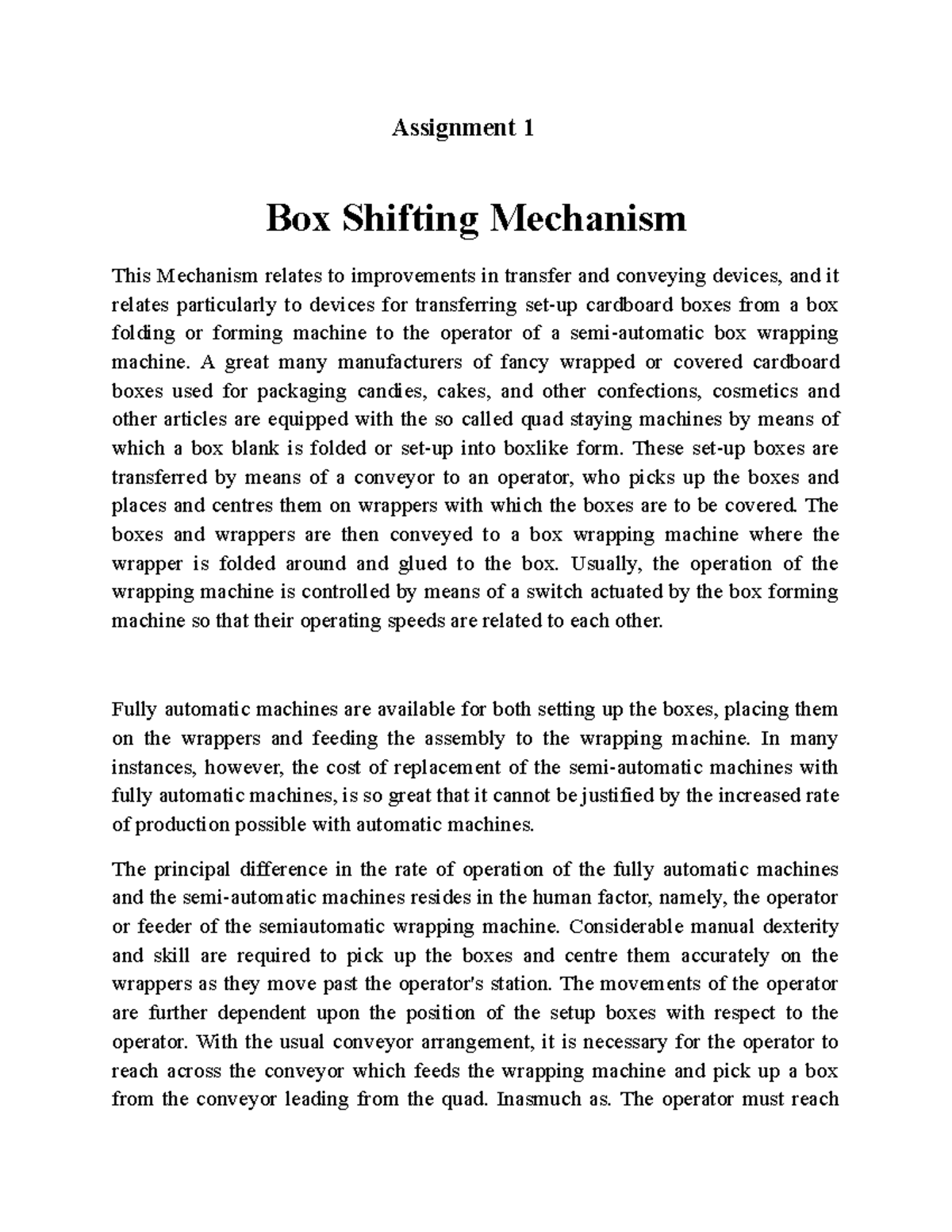 Assignment 1 - vvcccc - Assignment 1 Box Shifting Mechanism This ...
