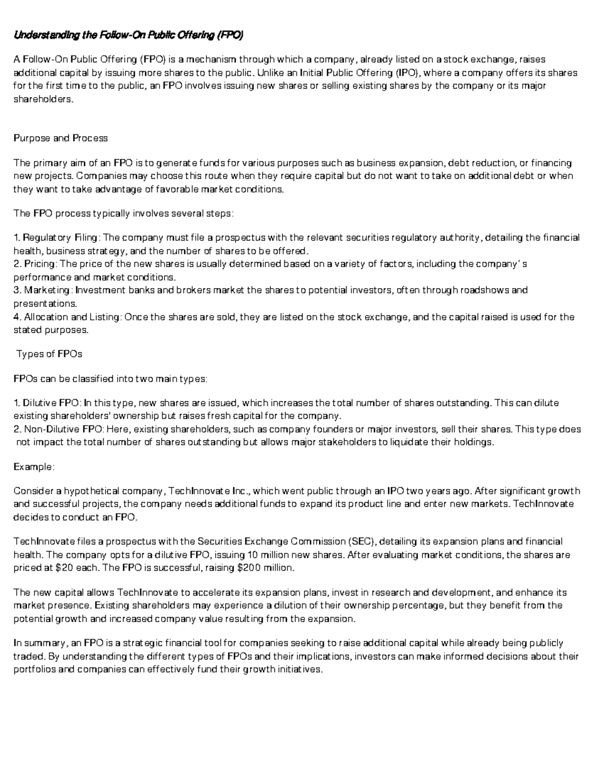 Assignment-01 - Assignment - Understanding the Follow-On Public ...