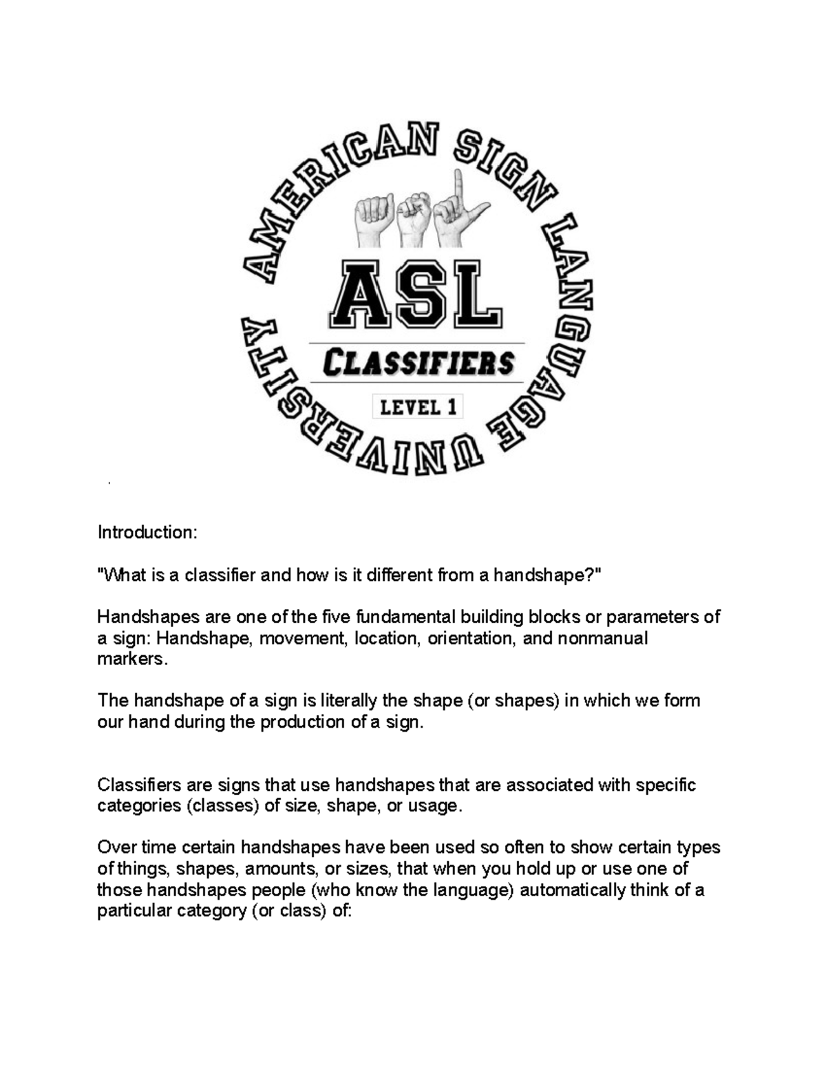 Classifier Notes - Introduction: "What is a classifier and how is it ...