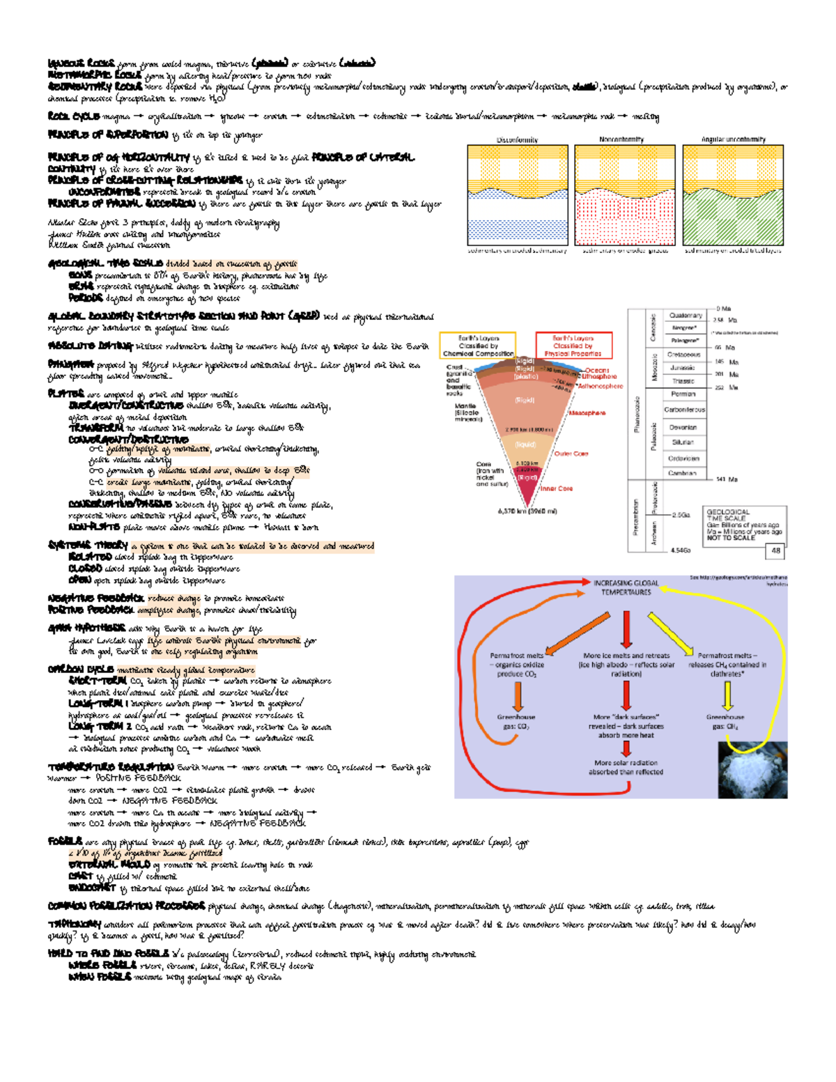 EOSC midterm1 cheat sheet - IGNEOUS ROCKSform from cooled magma ...
