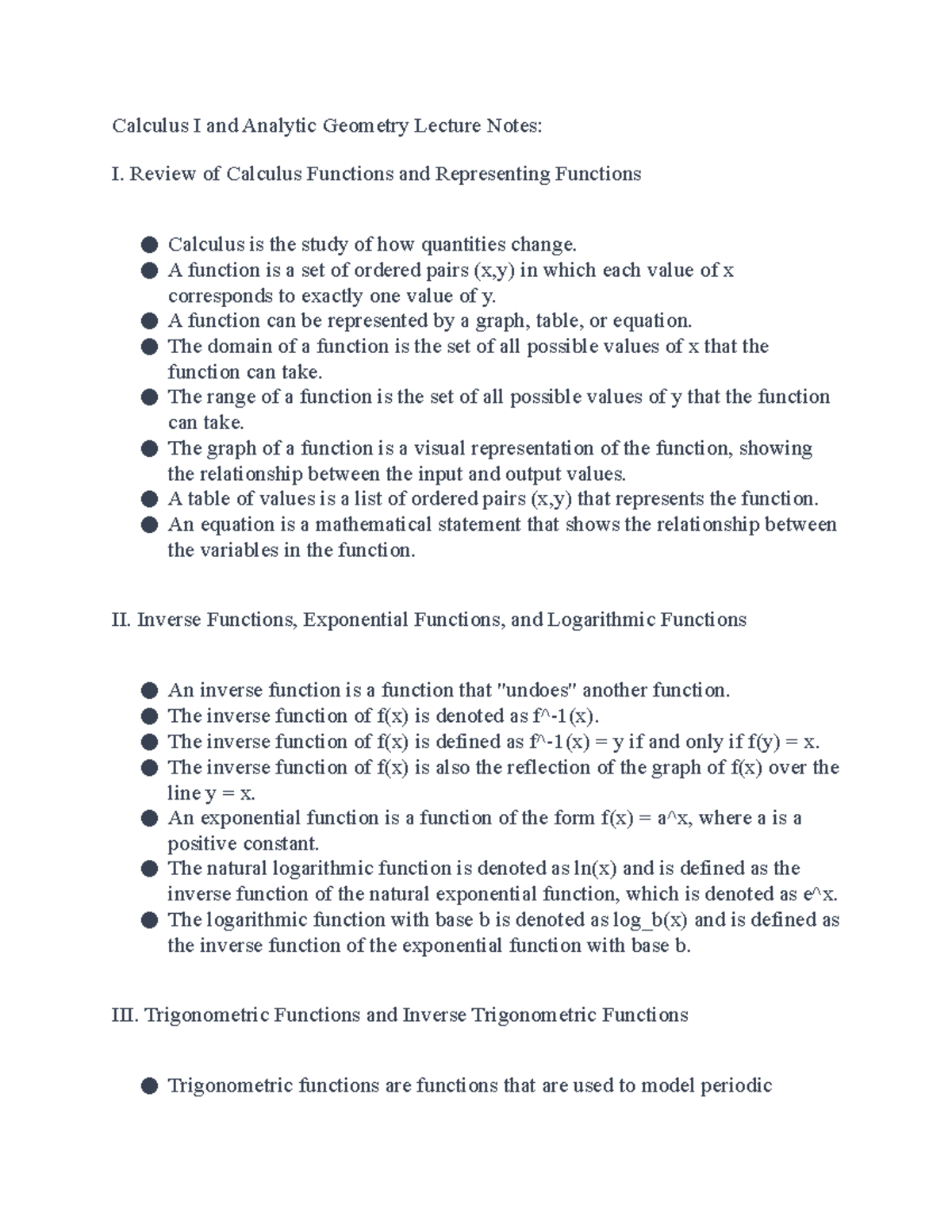 MA 161 Lecture Notes E1 - Calculus I and Analytic Geometry Lecture ...