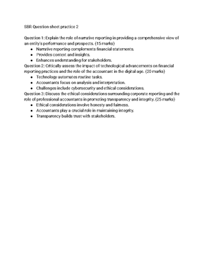 SBR Question sheet practice 3 notes - SBR Question sheet practice 3 ...