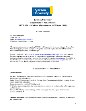 MTH 131-Lab 4 - Lab document to be taken up during tutorials - Warning ...
