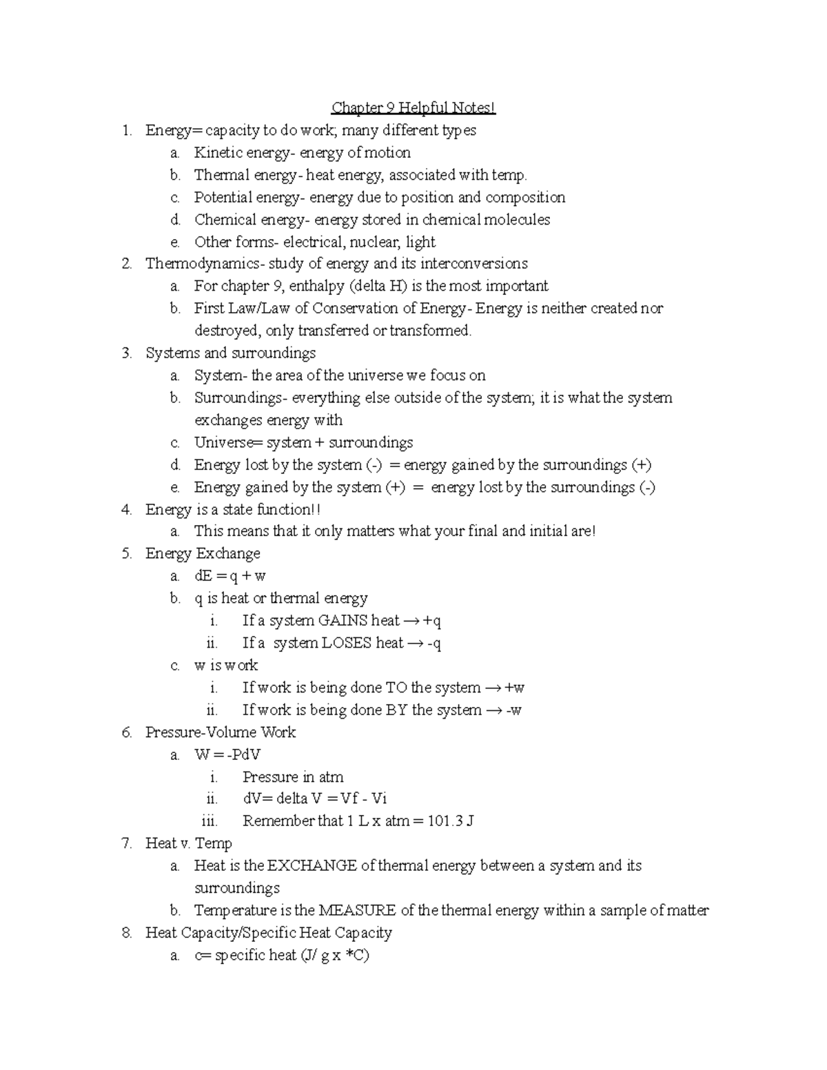 CHEM 1030 Ch. 9, 10 - Dr. Milliordos CH. 9 and 10 notes - Chapter 9 ...