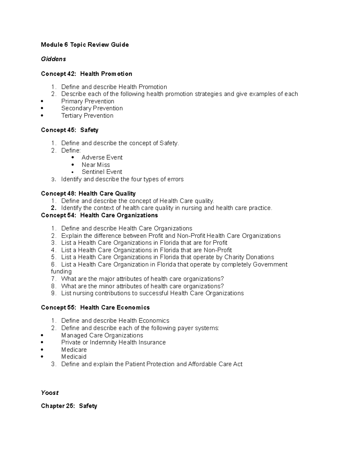 Module 6 Topic Review Guide Fa20 - Module 6 Topic Review Guide Giddens ...