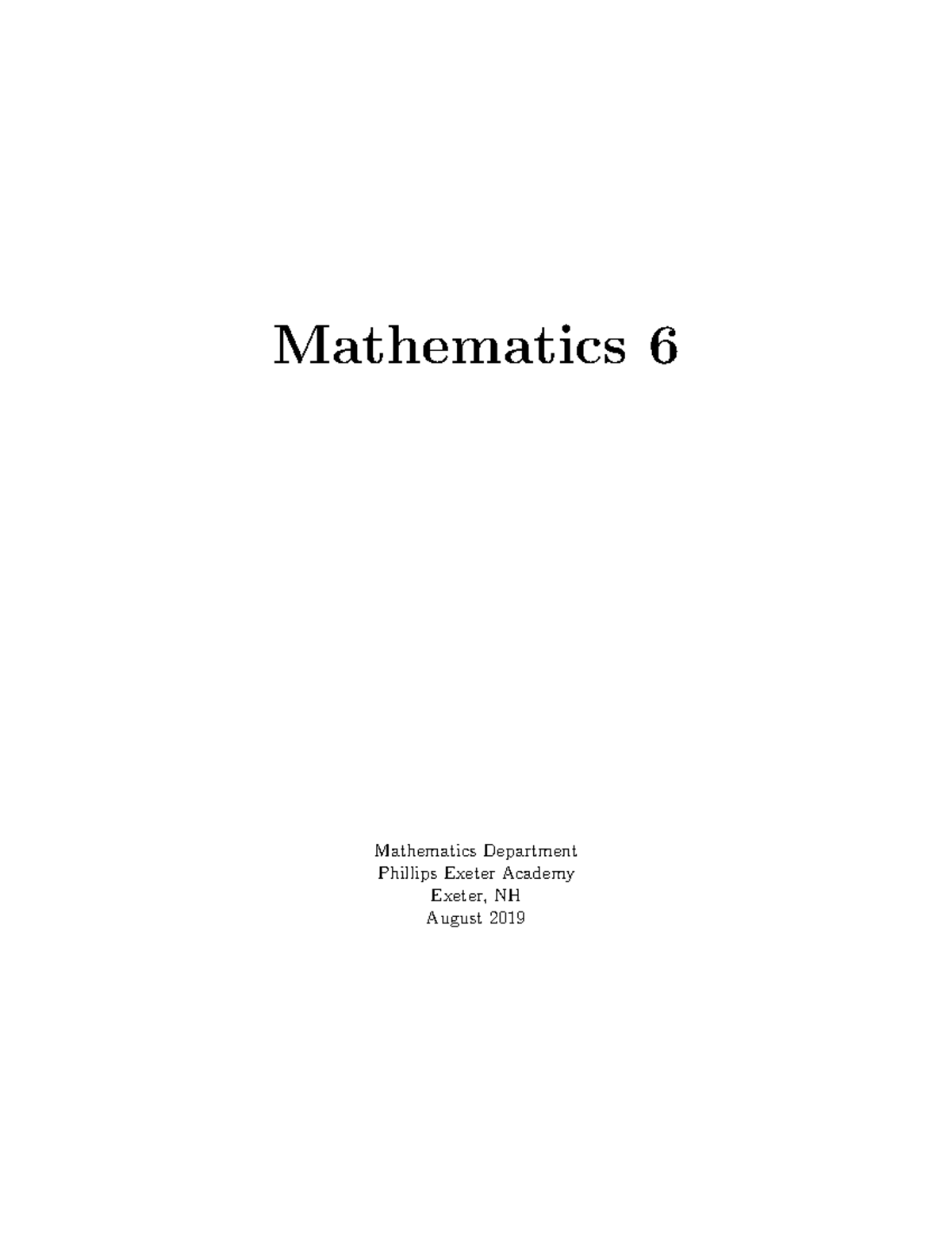 Math6 2019 - math - Mathematics Department Phillips Exeter Academy Exeter, NH August 2019 6. Let ...