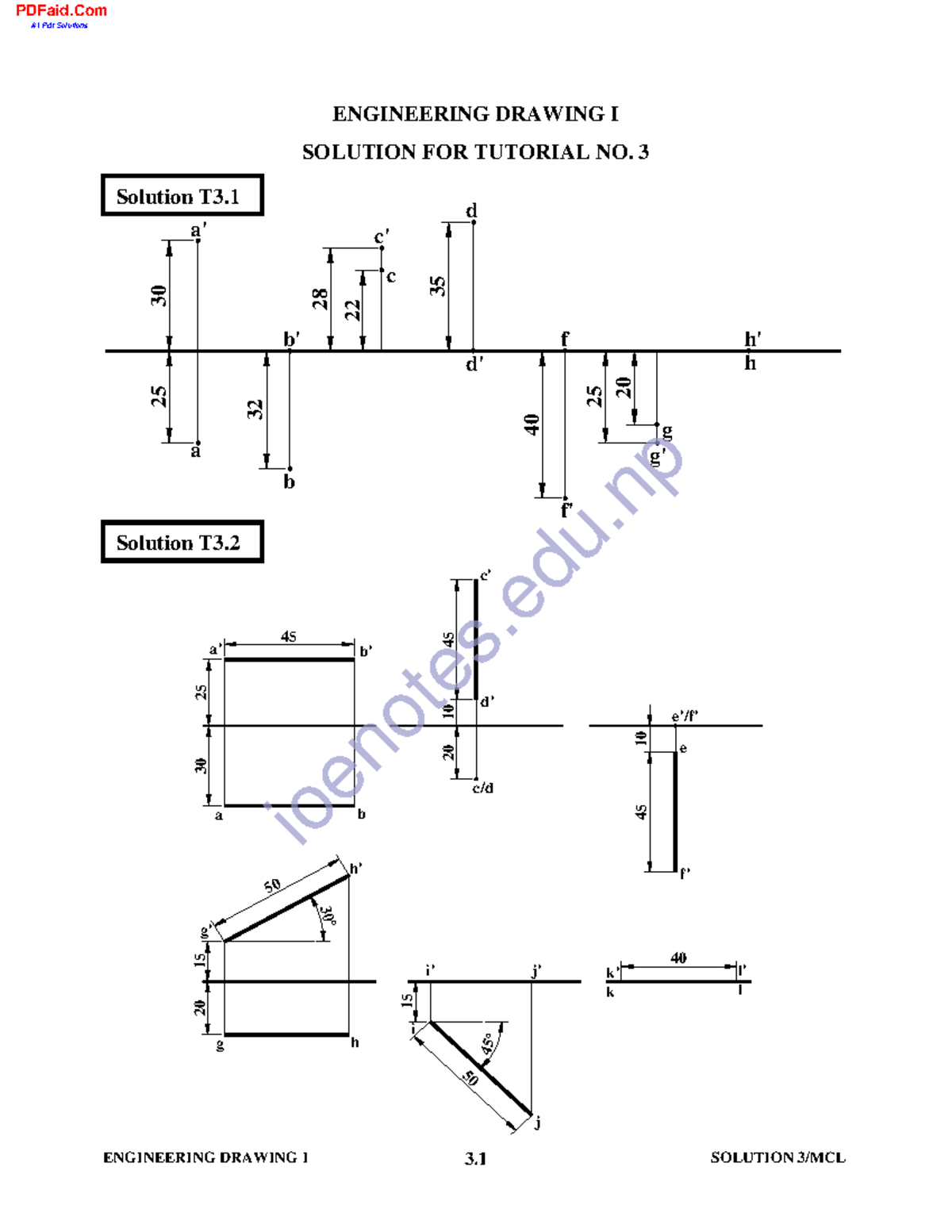 Basic Descriptive Geometry Solution ioe-notes-Converted - ENGINEERING ...