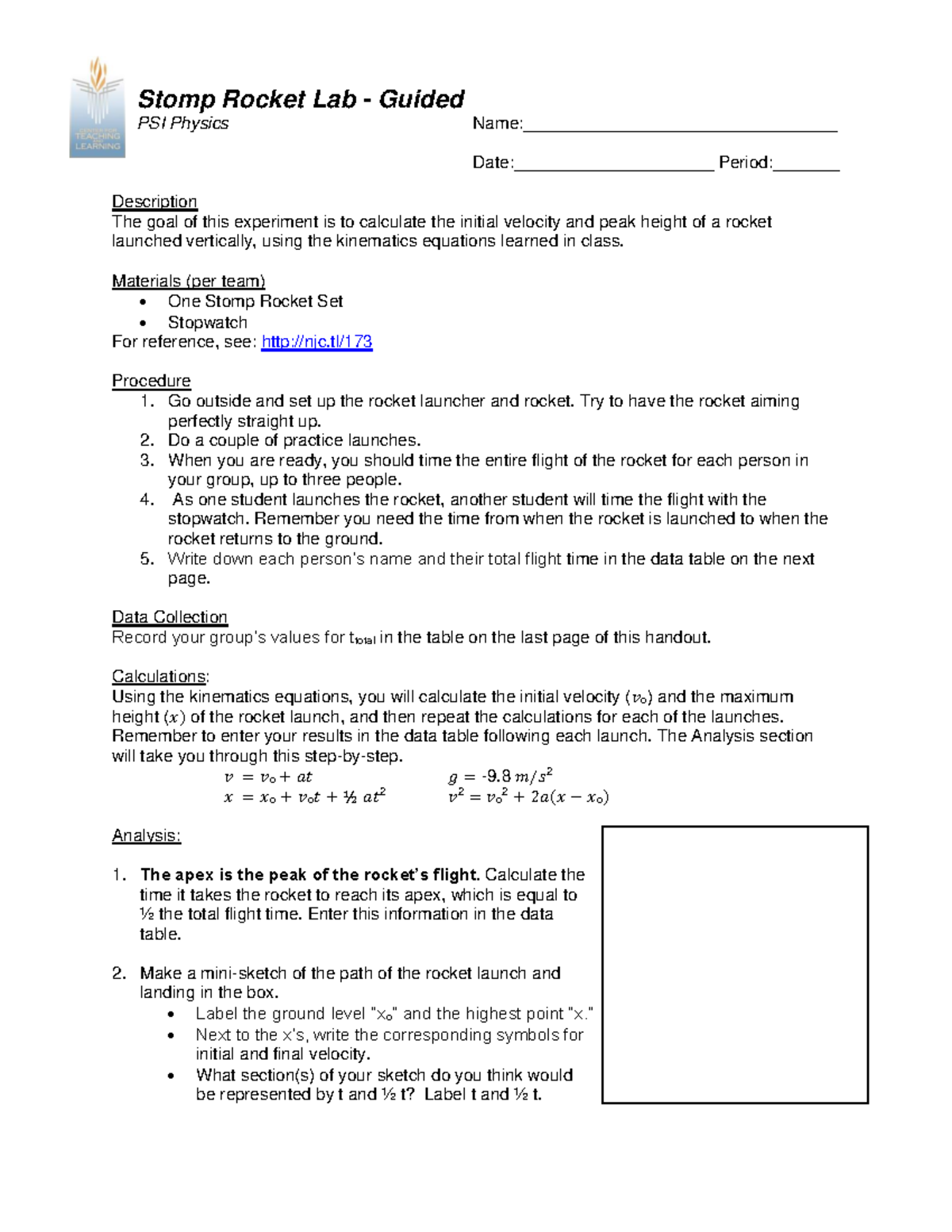 Stomp Rocket - Materials (per team) - One Stomp Rocket Set - Stopwatch ...