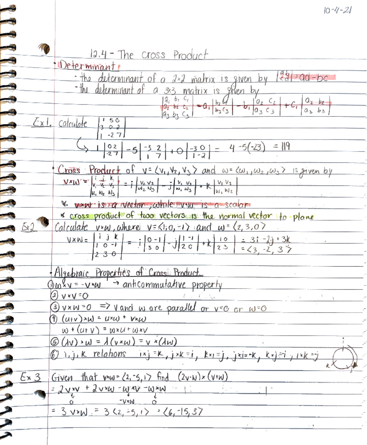 The Cross Product Math 20C MATH 20C StuDocu