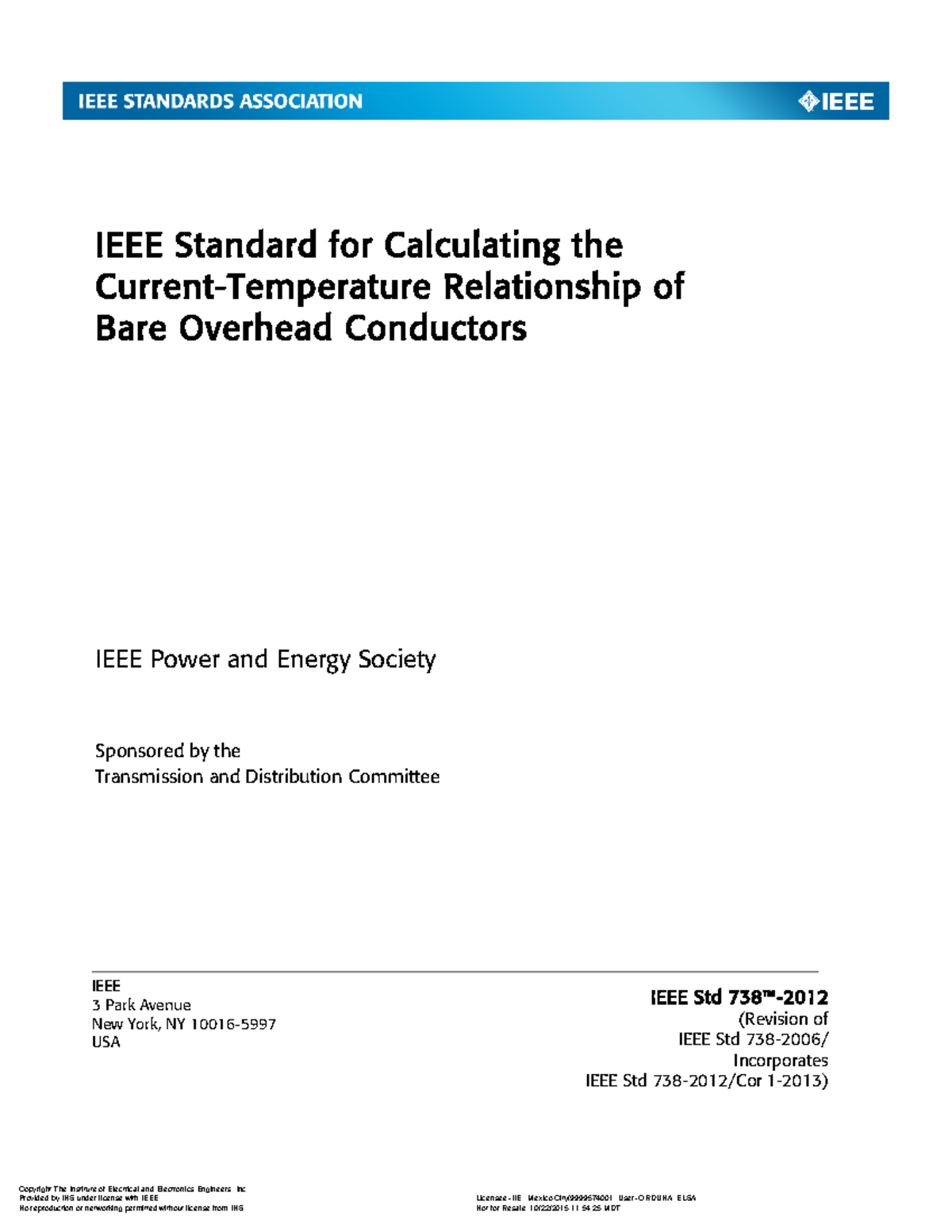 IEEE 738 2012 - apoyo - IEEE Standard for Calculating the Current ...