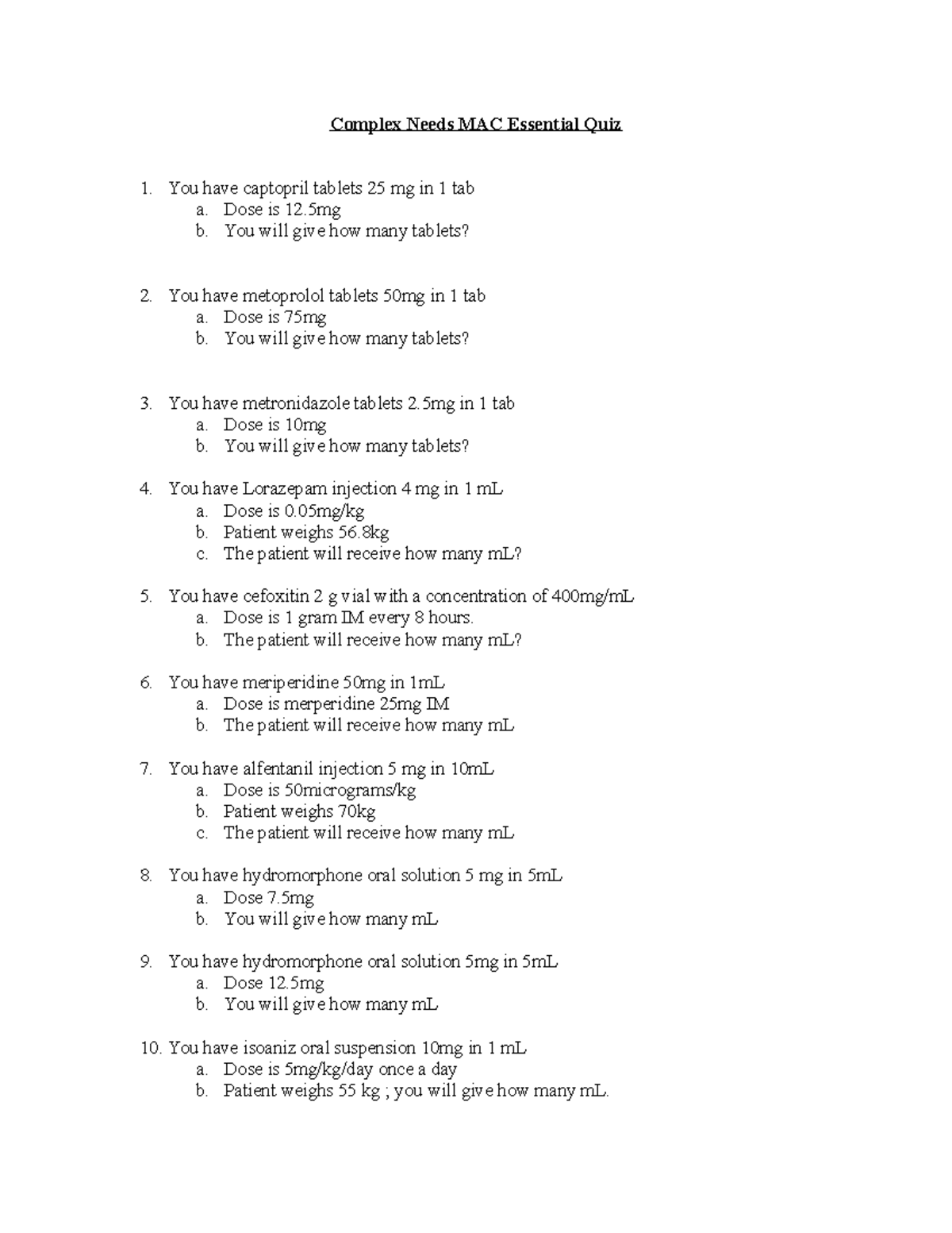 Complex Needs MAC Practice Questions - Complex Needs MAC Essential Quiz ...