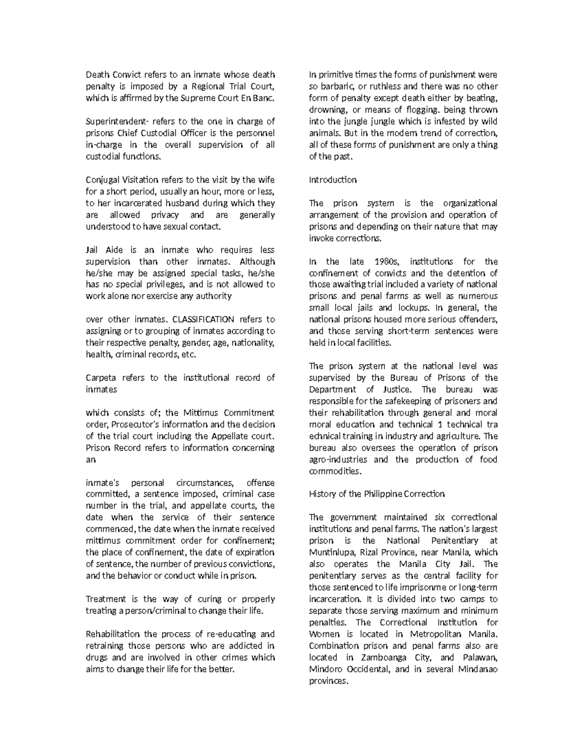 Compilation - Lecture - Death Convict refers to an inmate whose death ...