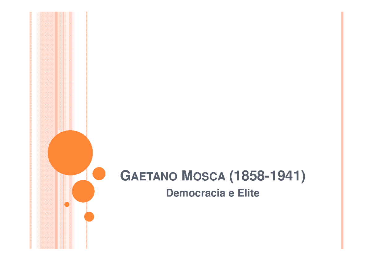 Democracia E Elite - Gaetano Mosca - GAETANO MOSCA (1858-1941 ...