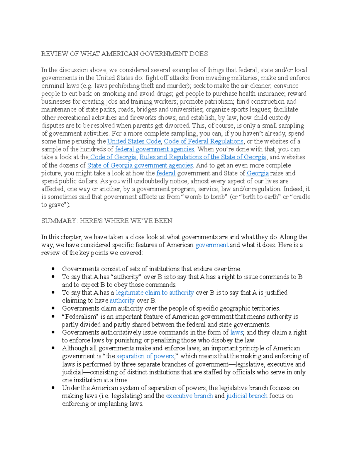 Chapter Summeries 1-4 covered on exam 1 - REVIEW OF WHAT AMERICAN ...