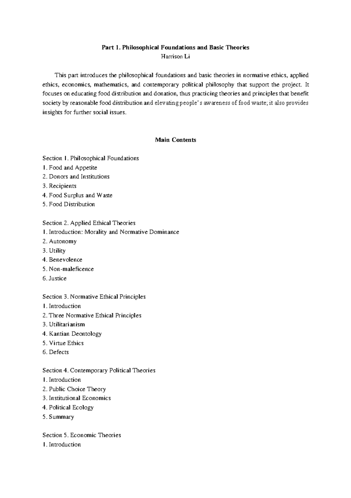 Project Proposal (Final) - Part 1. Philosophical Foundations and Basic ...