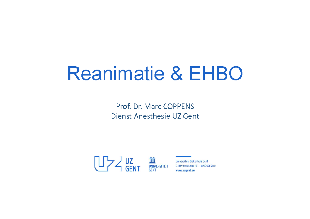 Revaki les 4 Abcde - Reanimatie & EHBO Prof. Dr. Marc COPPENS Dienst ...