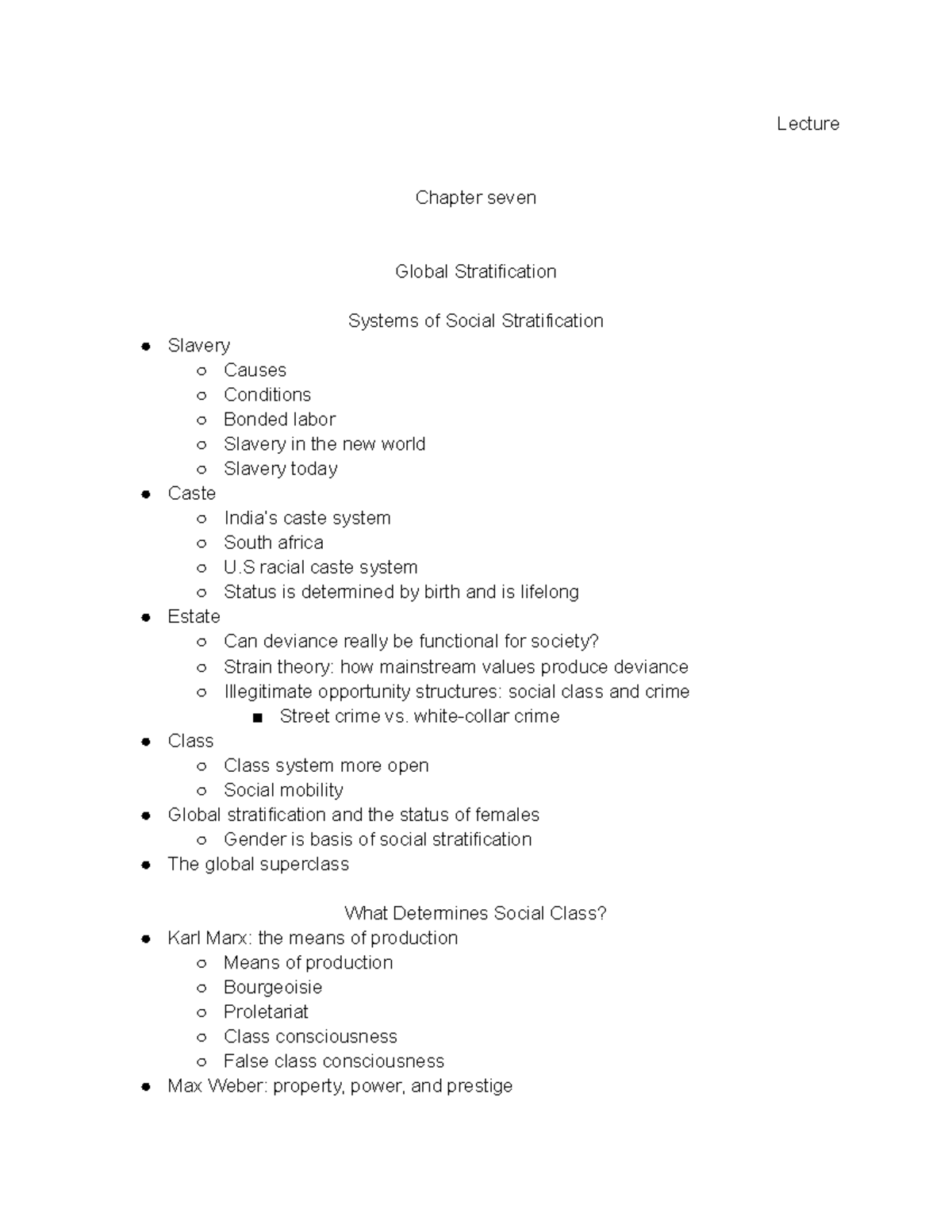 Sociology ch7 - Chapter 7 lecture and textbook notes - Lecture Chapter ...