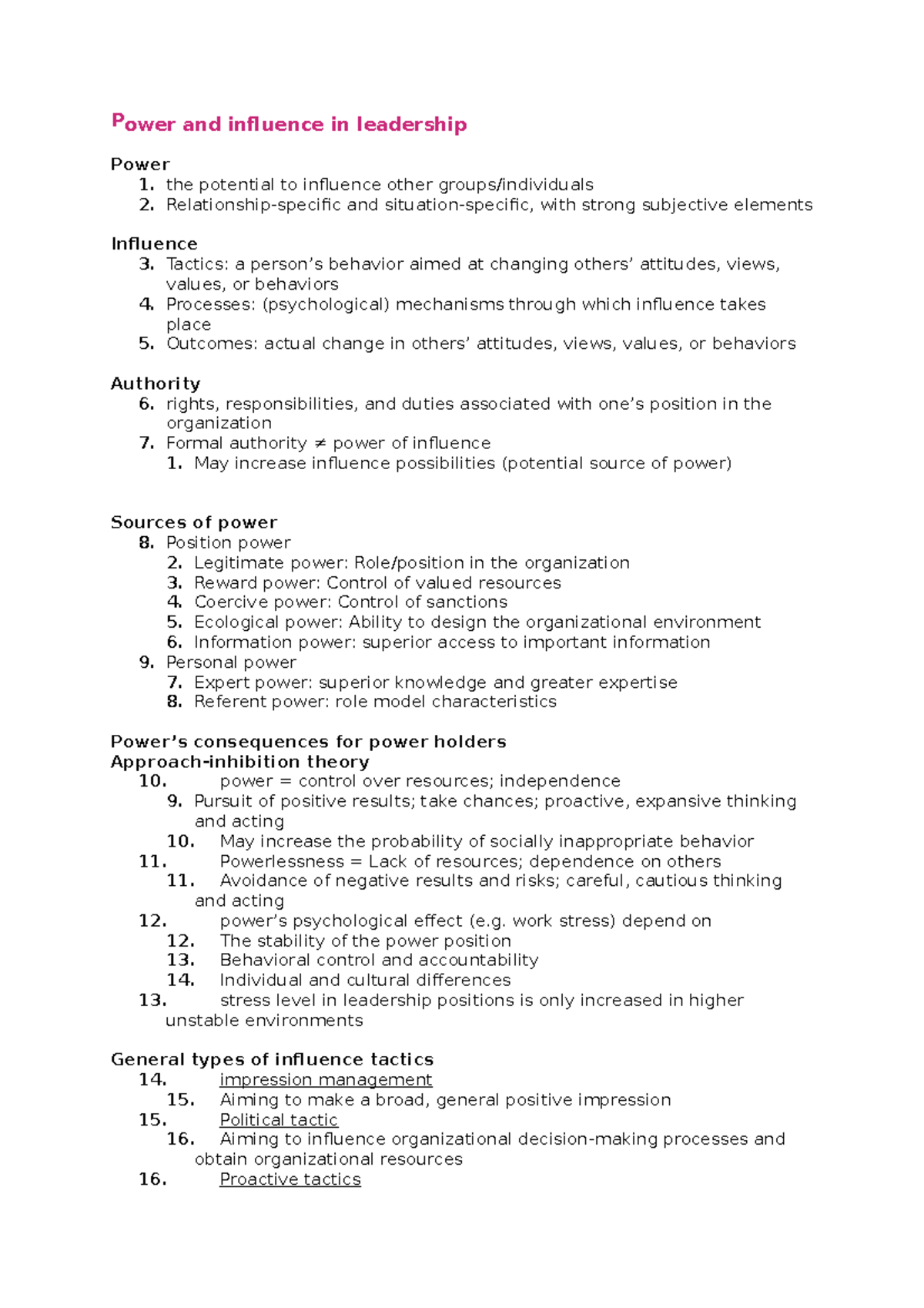 Power and influence in leadership - Power and influence in leadership ...
