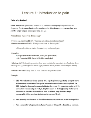 Theories of pain - Psychology of Pain Lecture 2: Theories of Pain ...