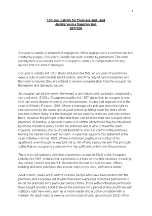 Unit 7 AB - Law - Liability for Psychiatric Injury and Economic Loss ...