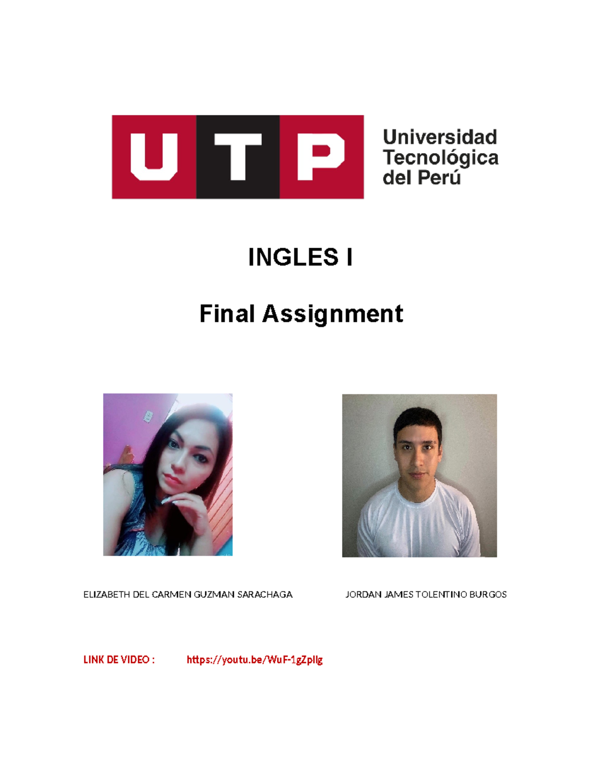 Final Ingles Parte II - ingles, tarea - INGLES I Final Assignment ELIZABETH DEL CARMEN GUZMAN ...