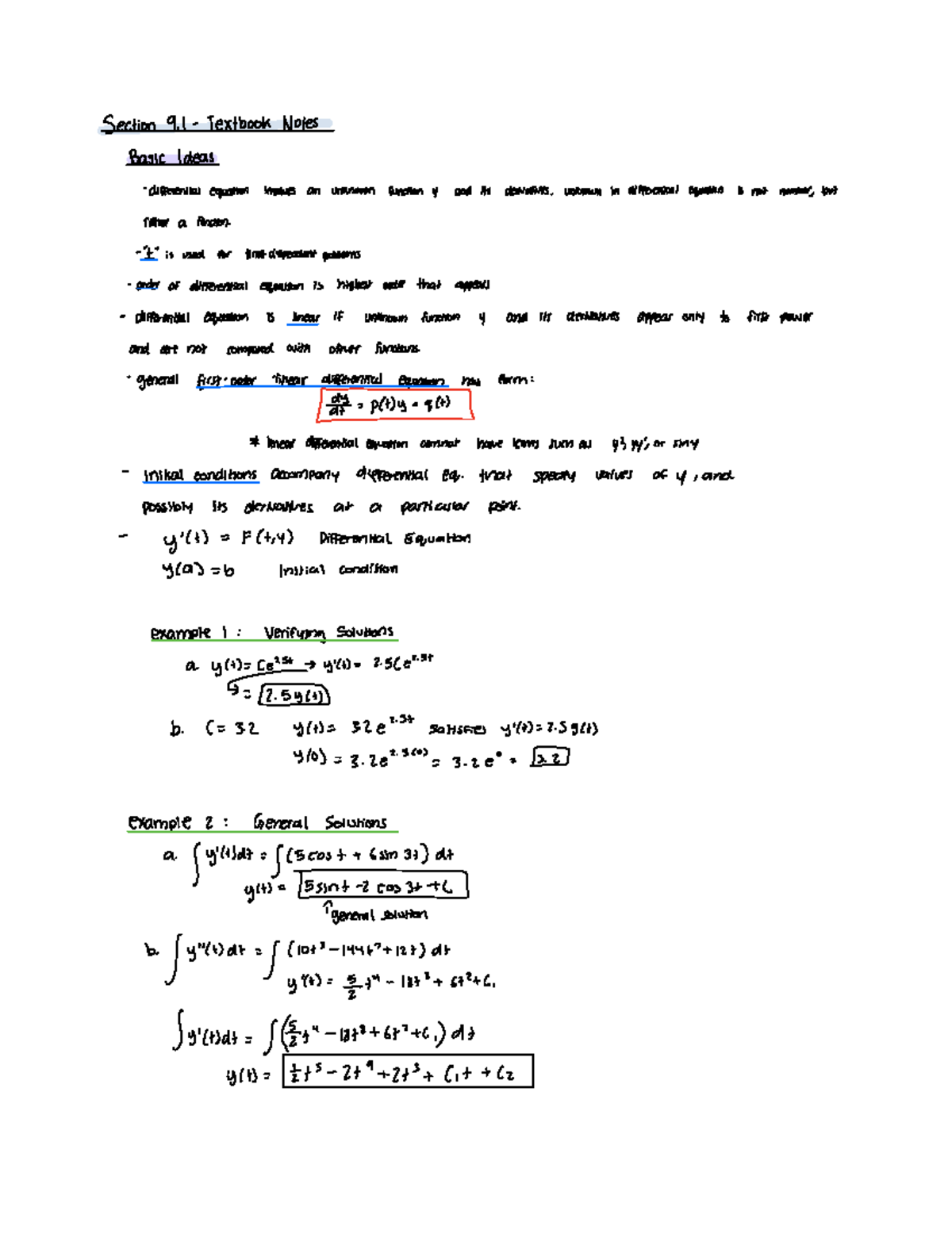 Section 9 - Notes for calc 2 every week each topic on videos and ...