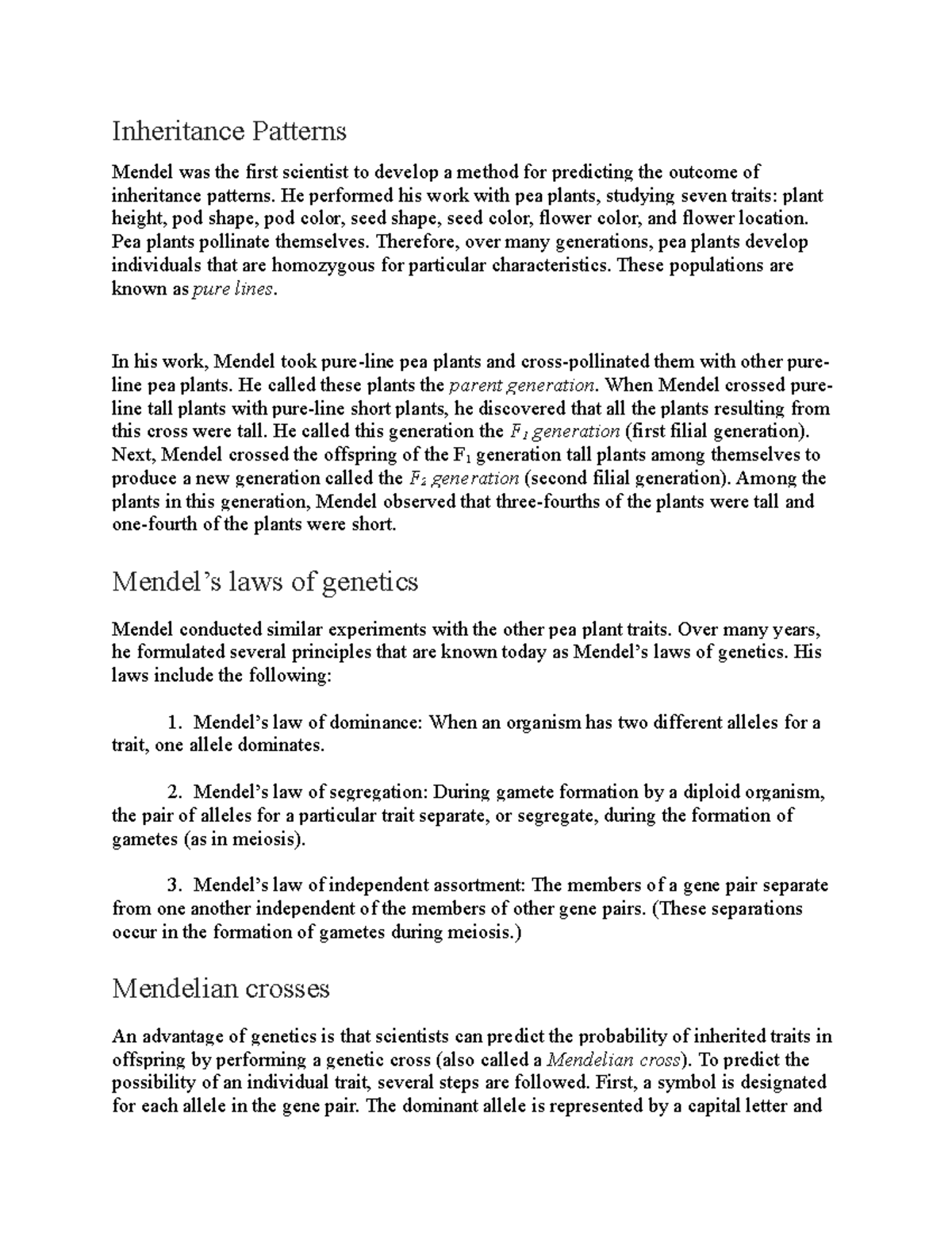 Inheritance Patterns - Inheritance Patterns Mendel was the first ...
