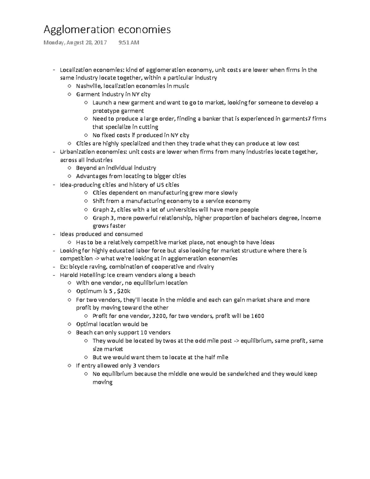 Agglomeration economies - Studocu