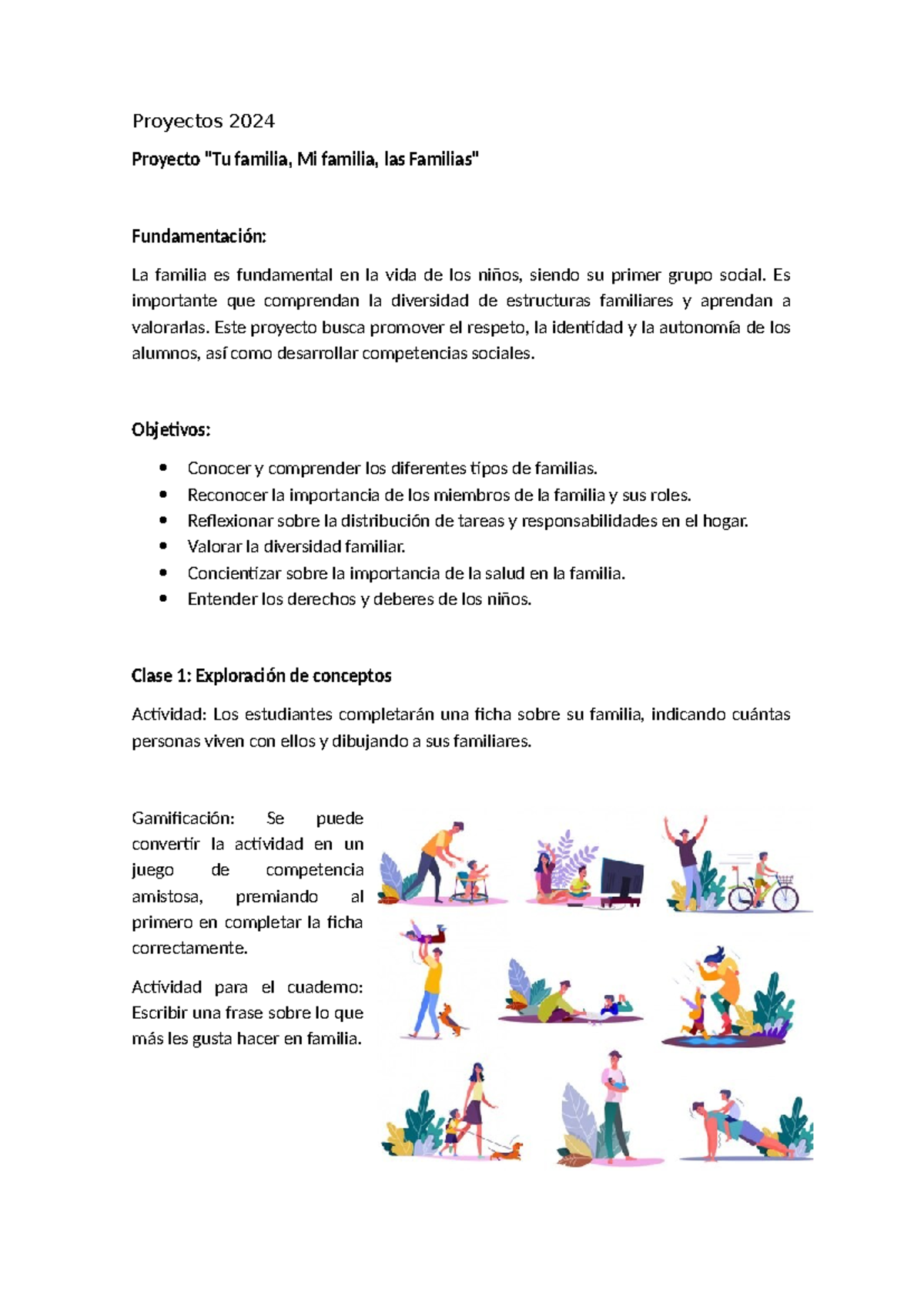 Proyecto Familia - Proyectos 2024 Proyecto "Tu familia, Mi familia, las ...