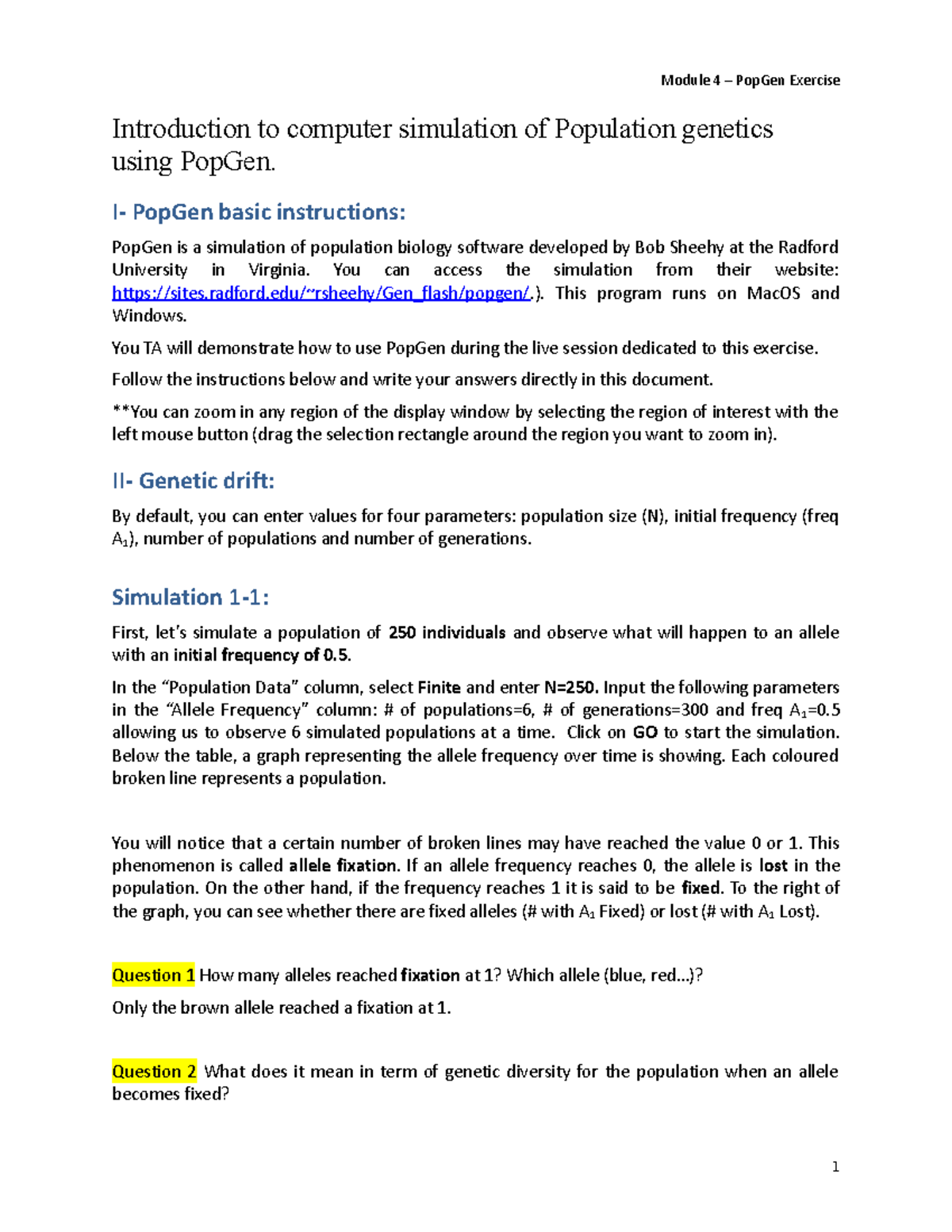 pop Genexercise - Introduction to computer simulation of Population ...