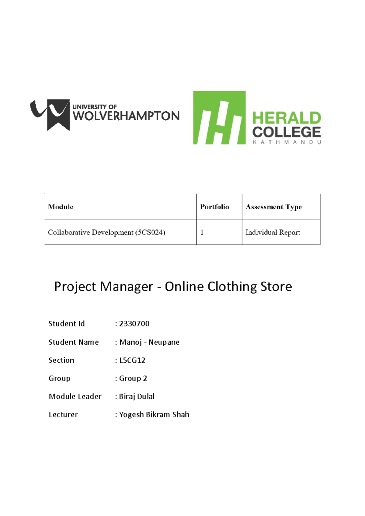 Manoj Neupane 2330700 - Summary BenQ GW2480 - Student Id : 2330700 ...