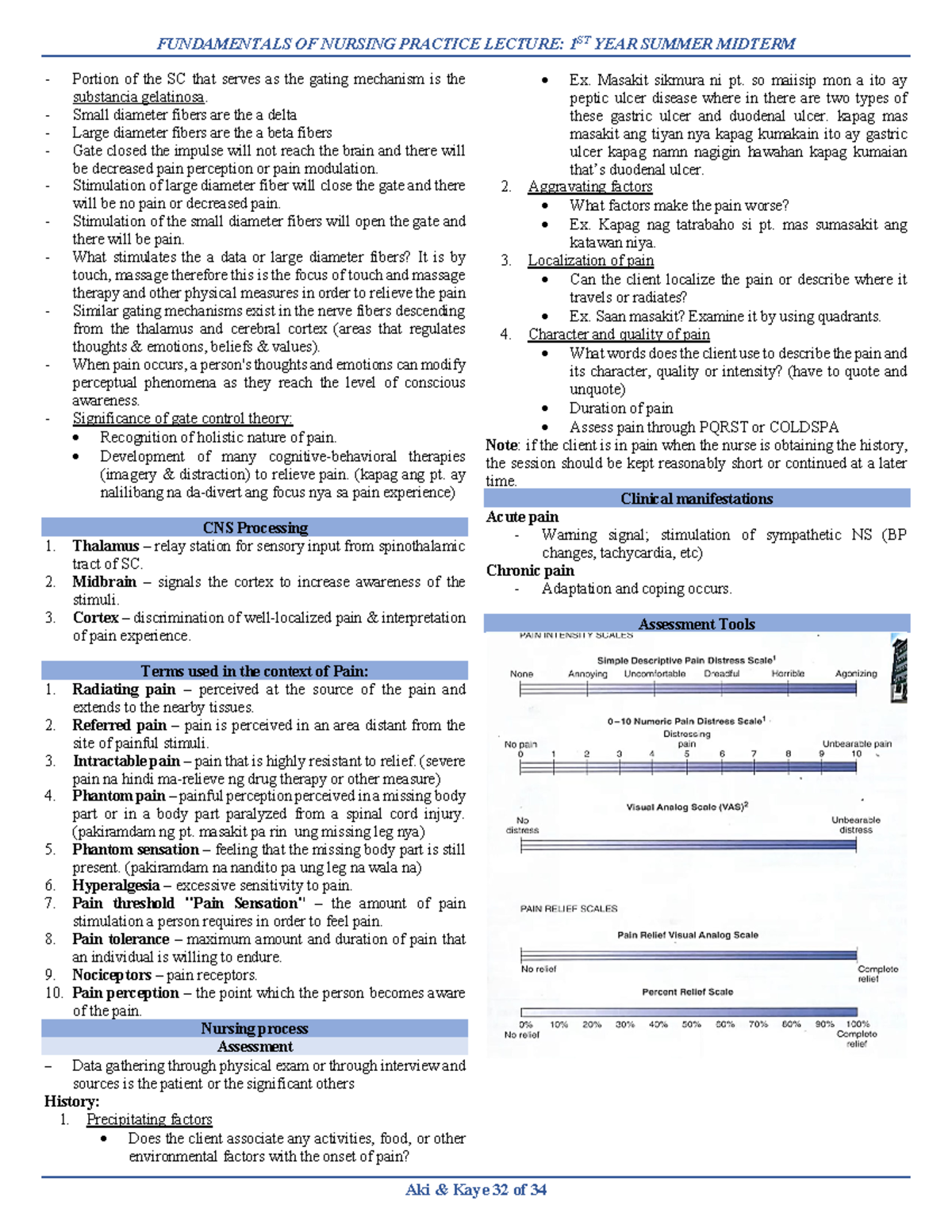 CNS Processing - FUNDAMENTALS OF NURSING PRACTICE LECTURE: 1 ST YEAR ...