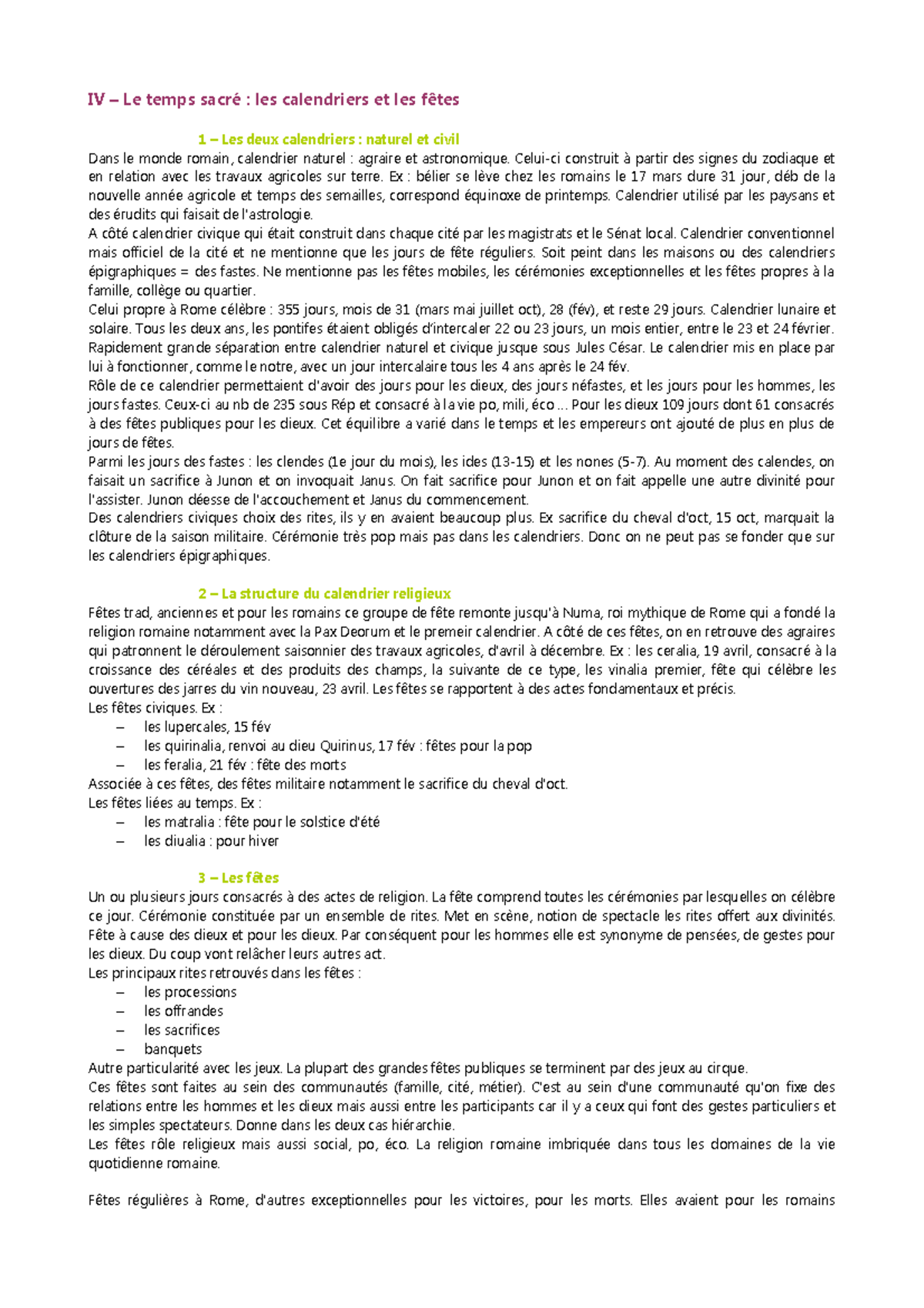 Cours faits religieux, les pratiques religieuses - IV – Le temps sacré ...