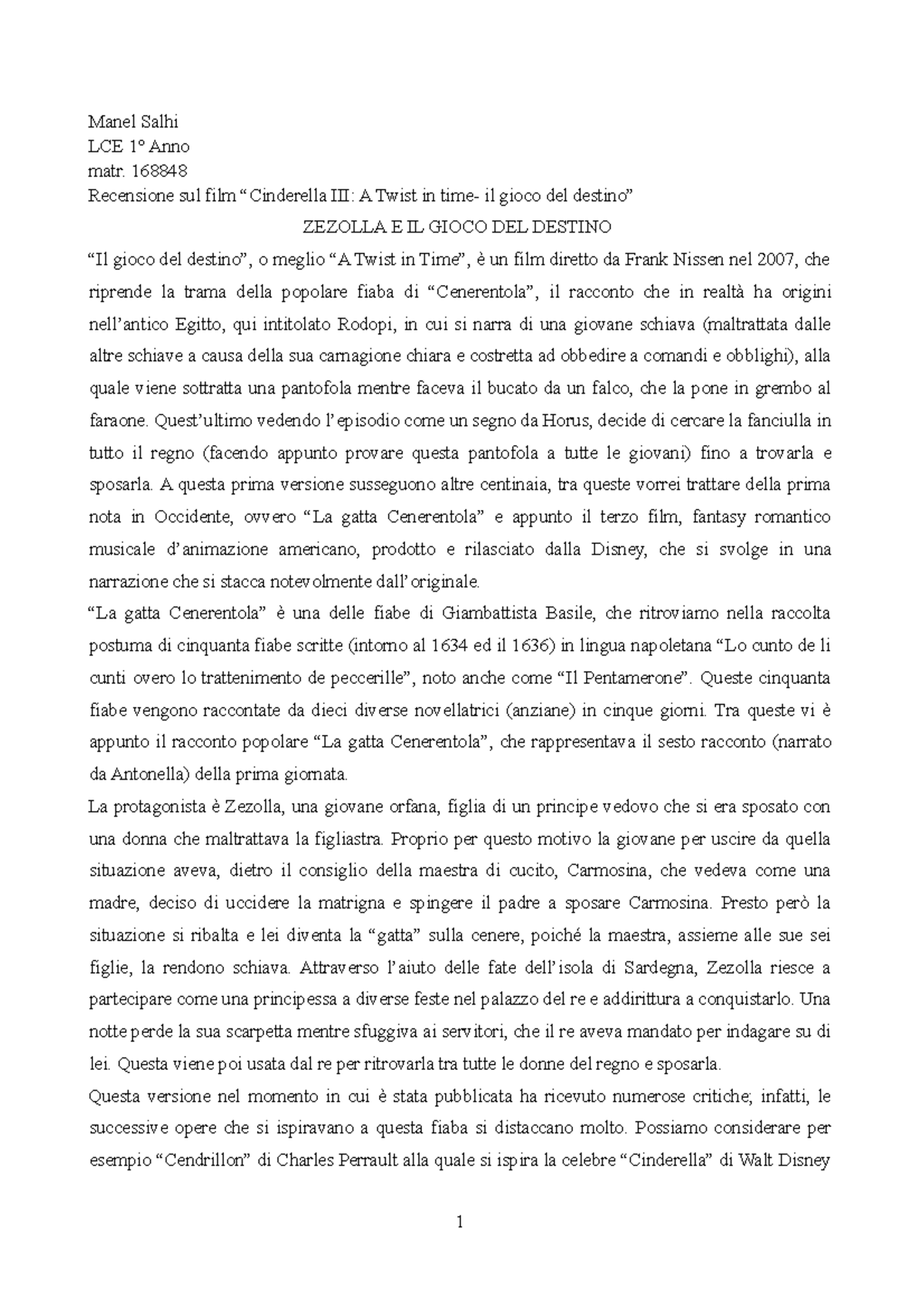 Zezolla E IL Gioco DEL Destino recensione - Manel Salhi LCE 1° Anno ...