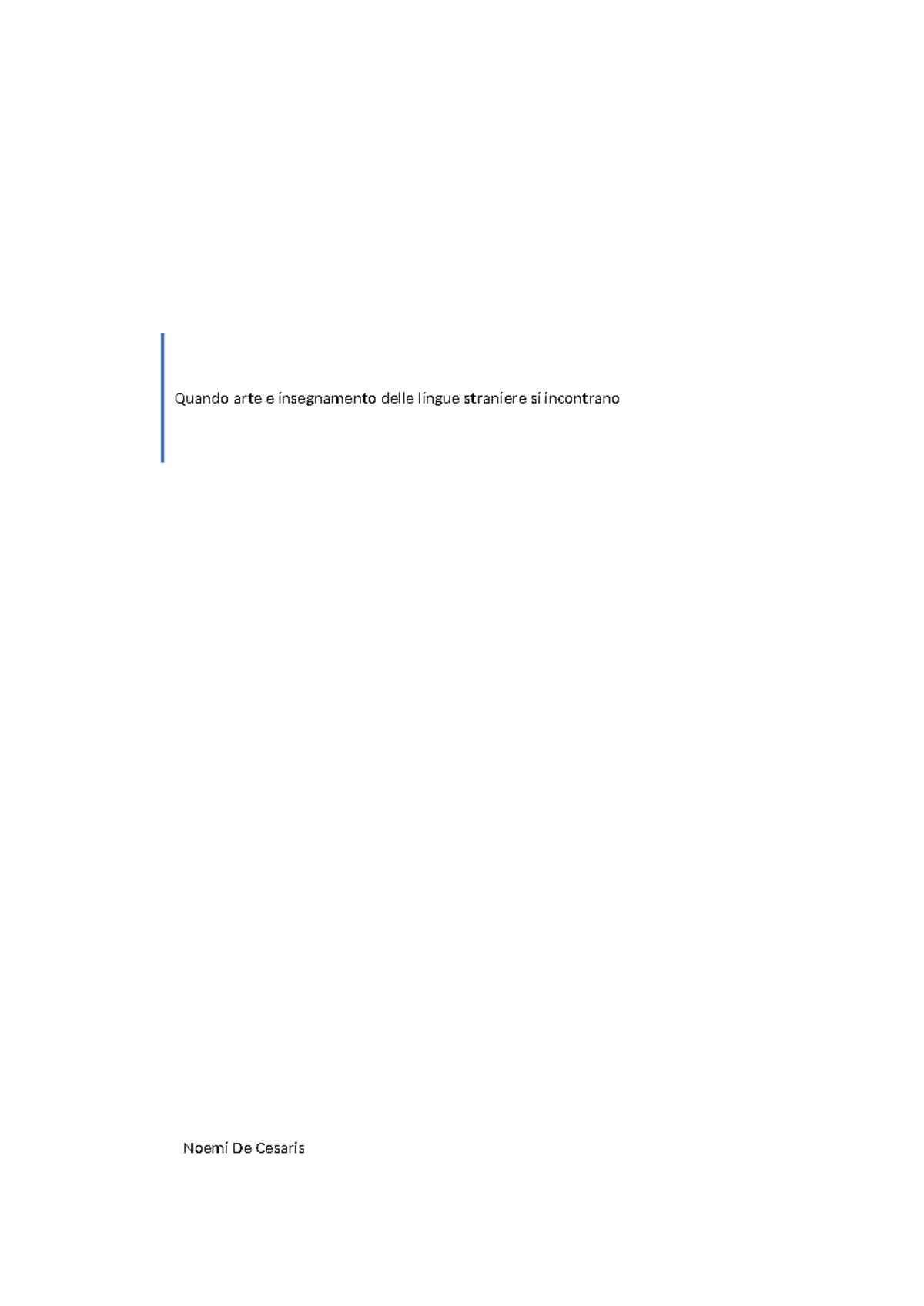 Quando arte e insegnamento delle lingue straniere si incontrano ...